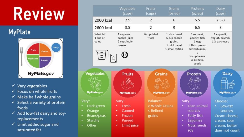 Activity Resource: Recommended Eating Patterns – Nutrition Through the ...